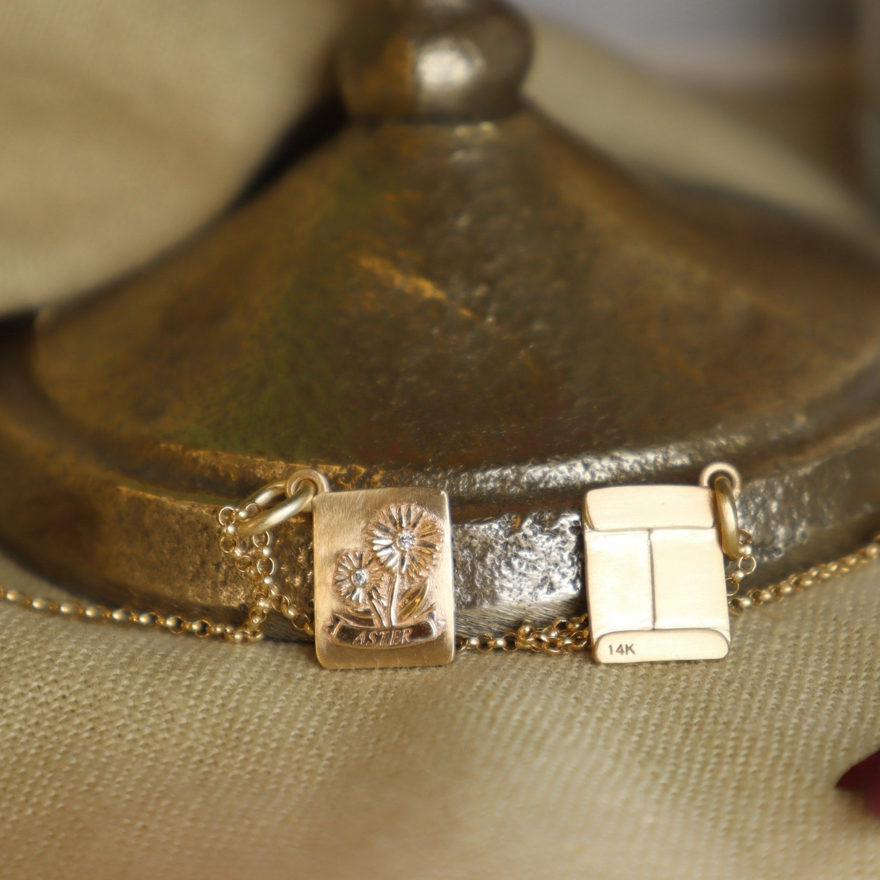 Golden Seed Packet Pendant- Birth Flower – Ellie Lee Fine Jewelry