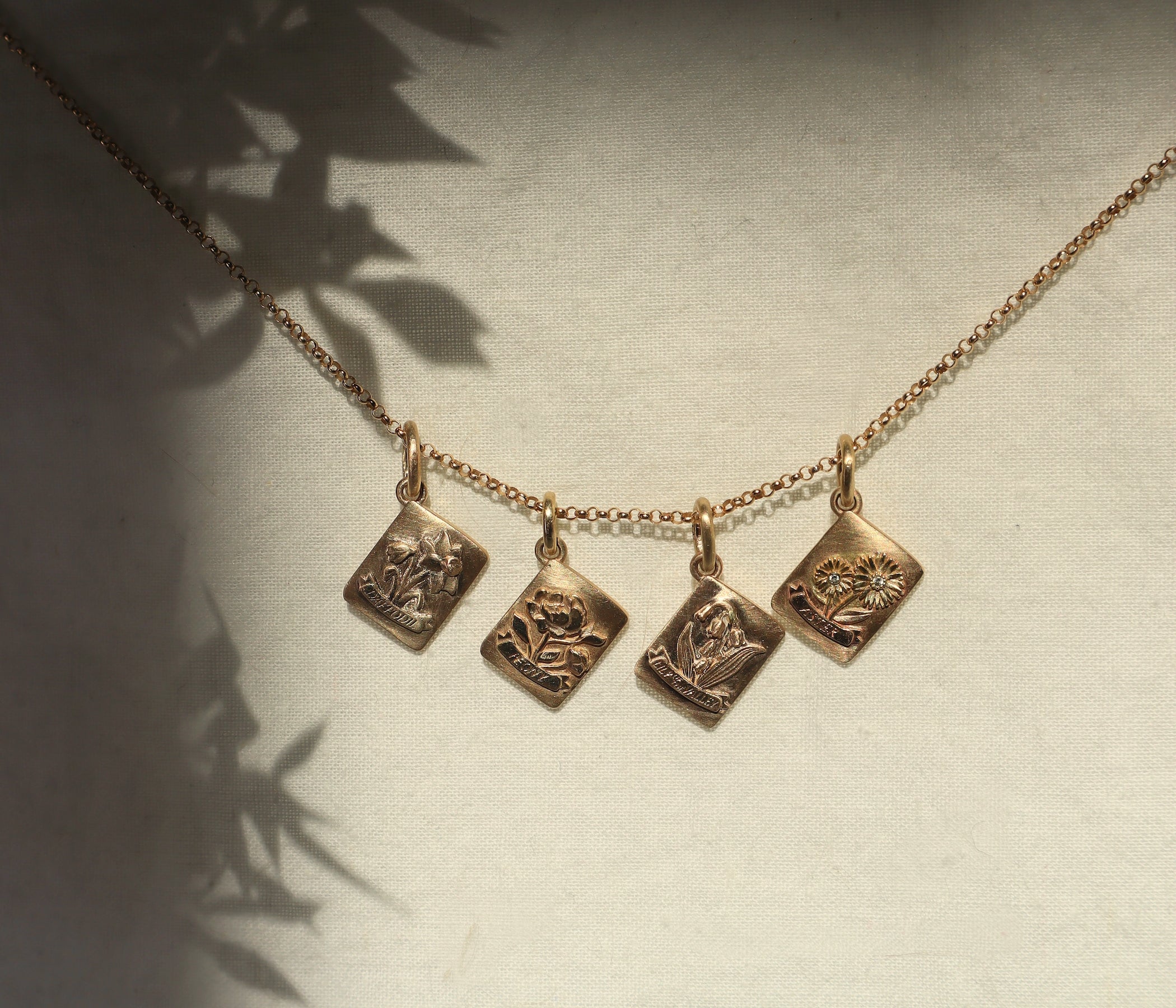 Golden Seed Packet Pendant- Birth Flower – Ellie Lee Fine Jewelry