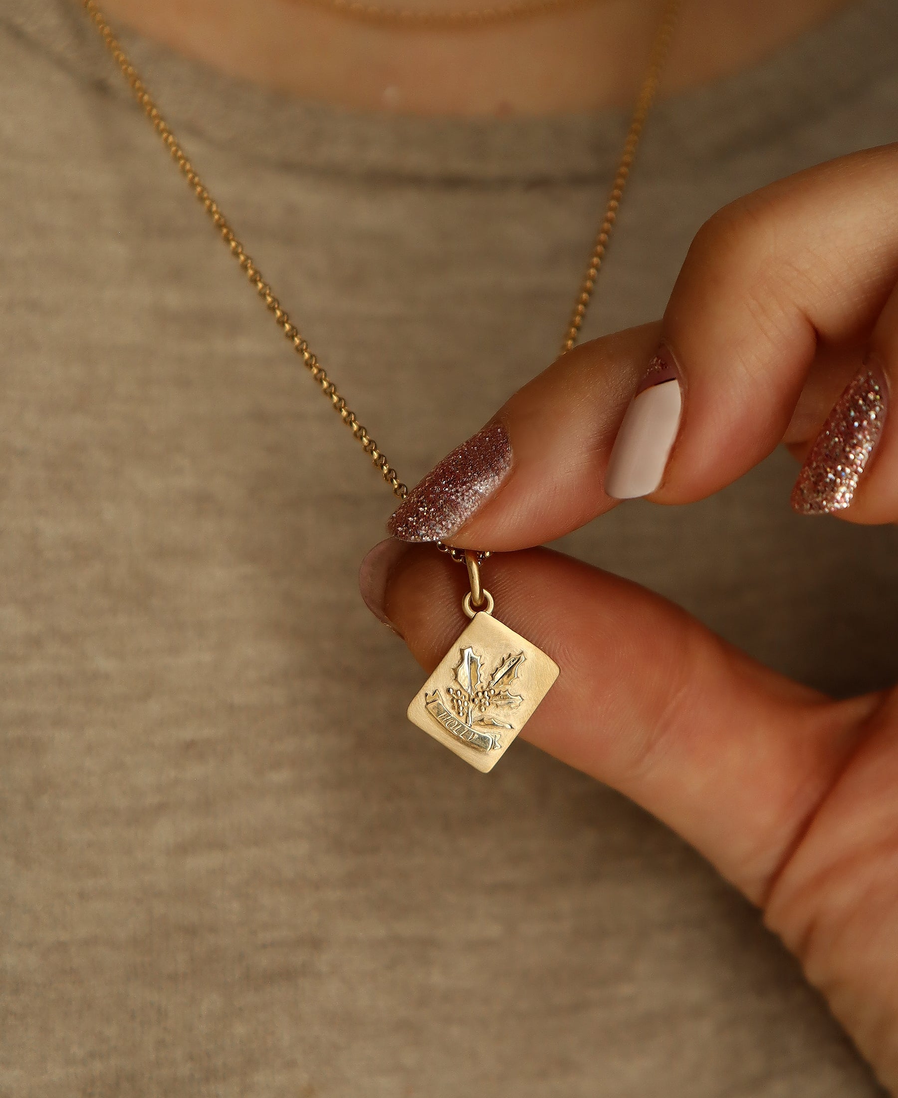 Golden Seed Packet Pendant- Birth Flower – Ellie Lee Fine Jewelry
