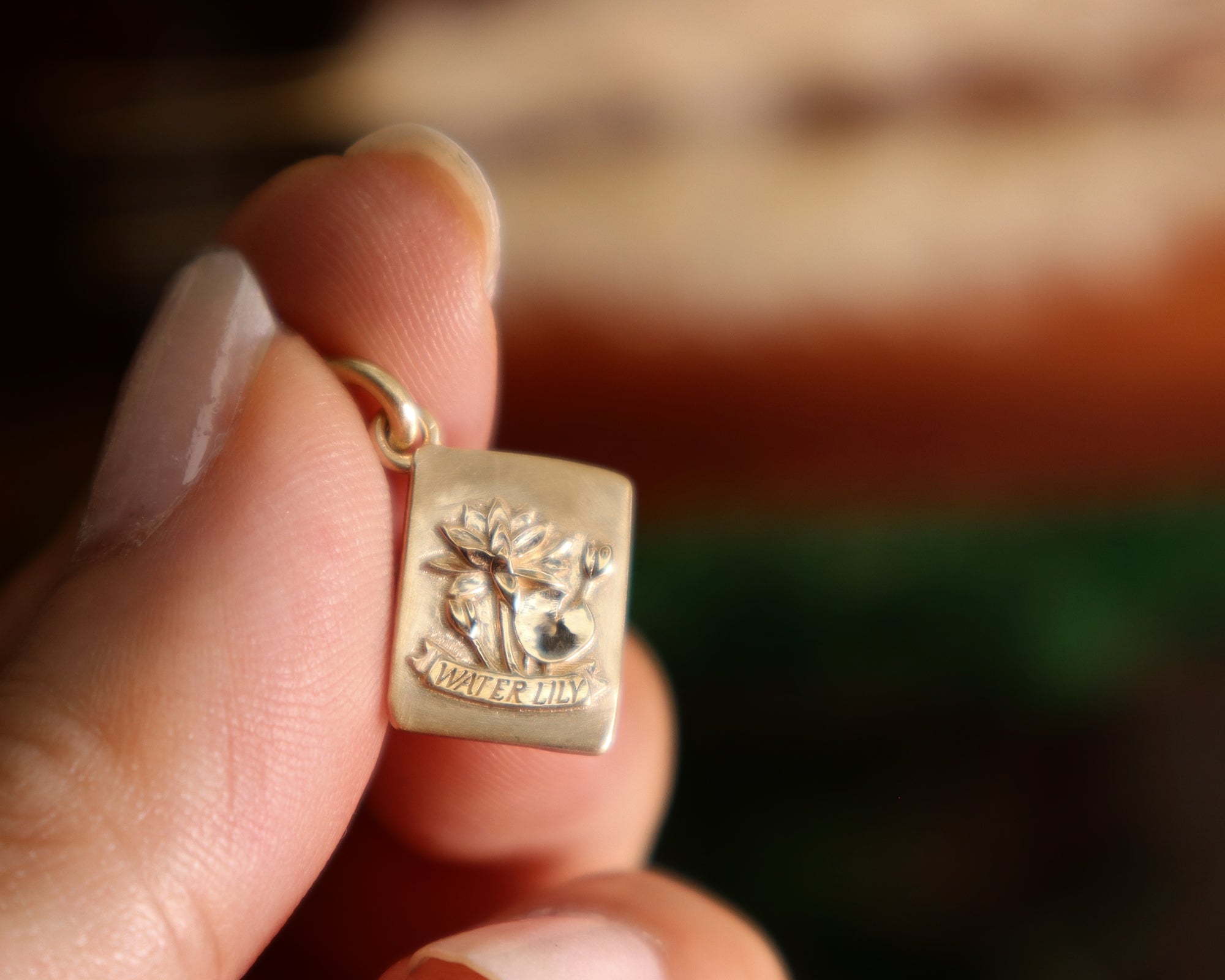 Golden Seed Packet Pendant- Birth Flower – Ellie Lee Fine Jewelry